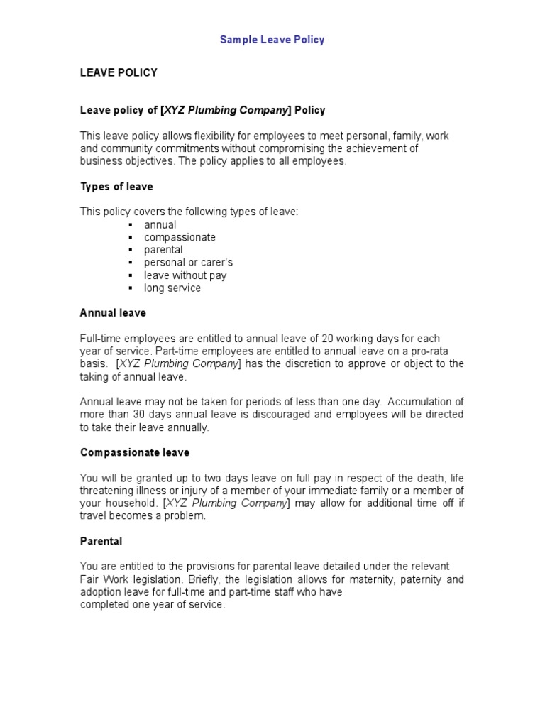 Leave Policy | PDF | Sick Leave | Government Information