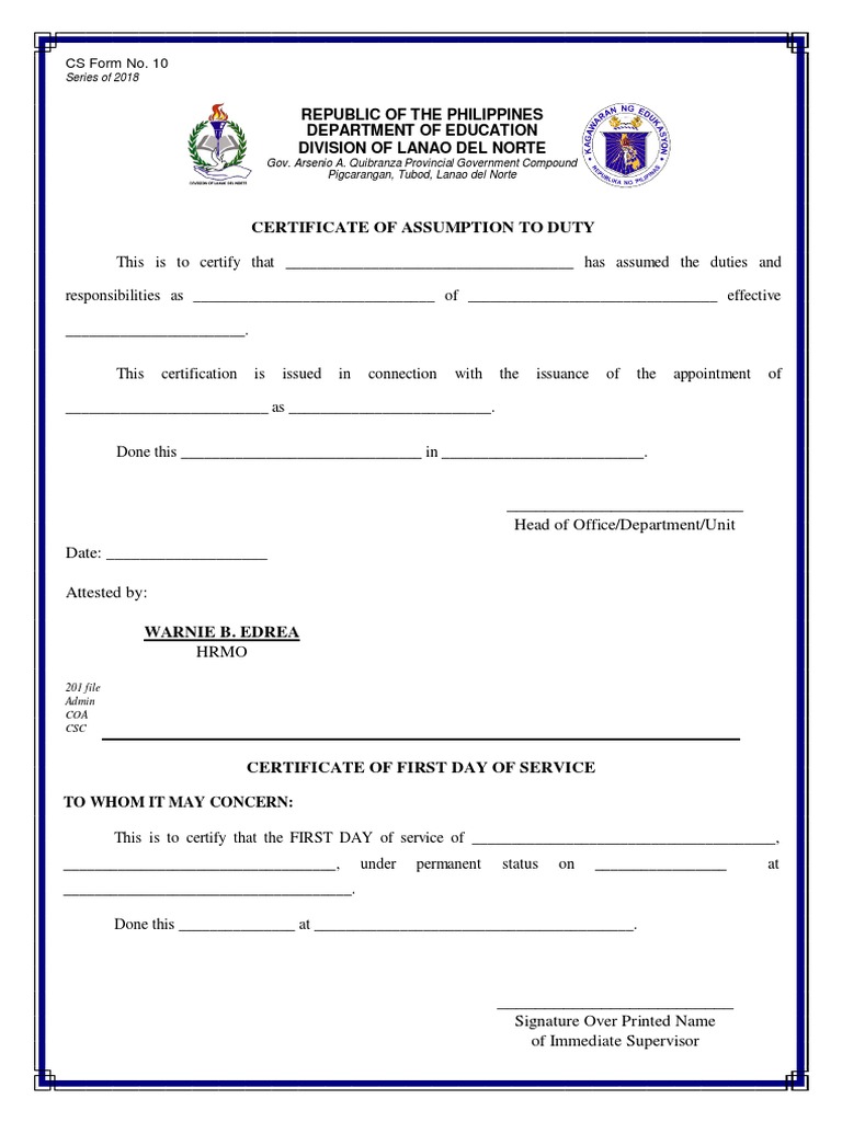 Assumption To Duty - Oath of Office | PDF | Practice Of Law ...