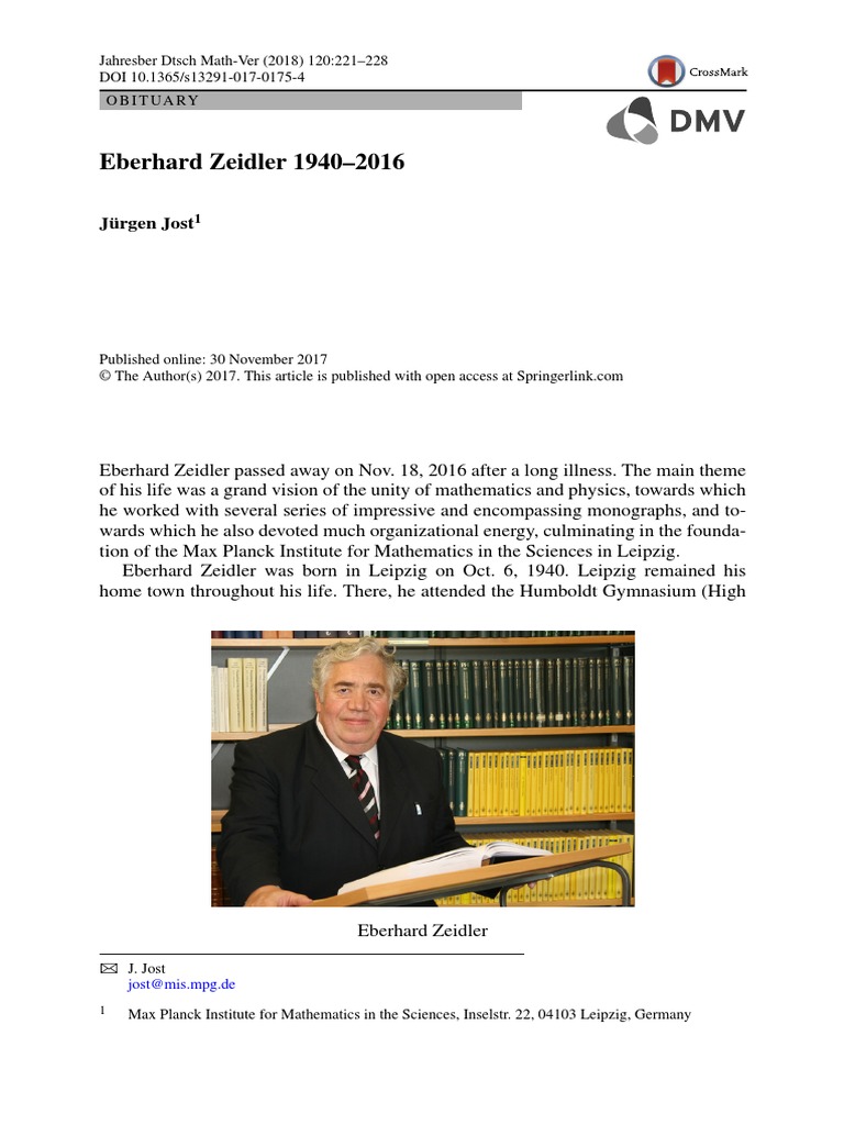 Eberhard Zeidler 1940-2016 | PDF | Quantum Field Theory | Theoretical ...