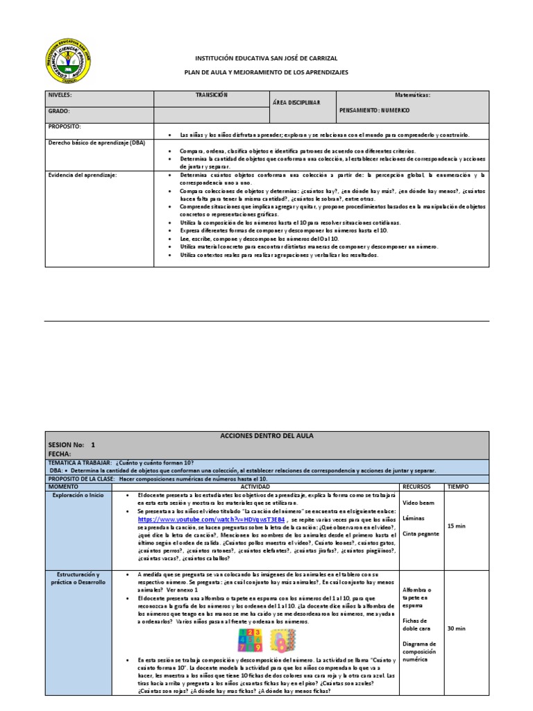 Composición Numérica en Transición | PDF | Educación de la primera ...