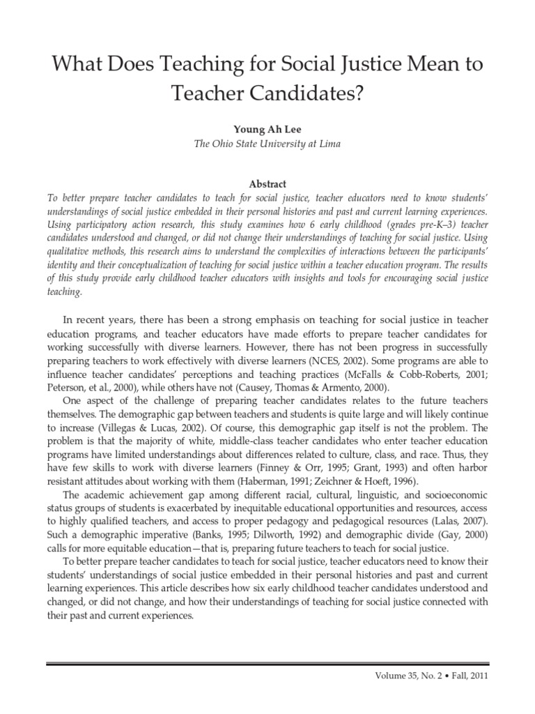 Understanding Social Justice in Teaching | PDF | Teachers | Social Justice
