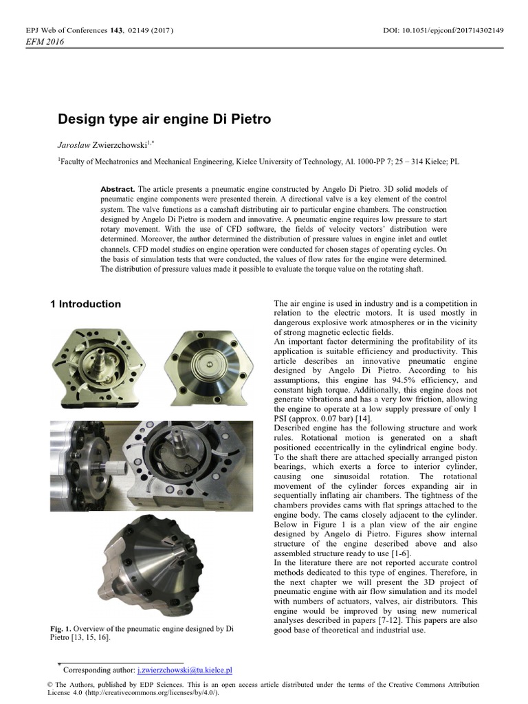 Design Type Air Engine Di Pietro | PDF | Engines | Piston