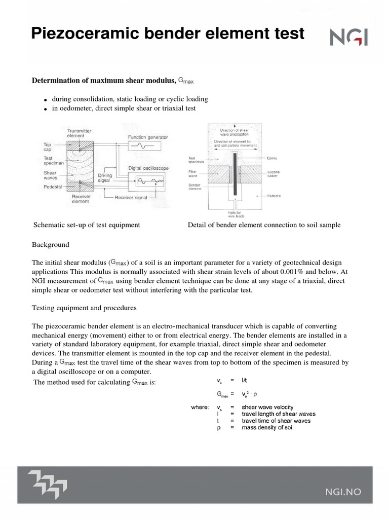 Piezoceramic Bender Element Testing Guide | PDF | Geotechnical ...