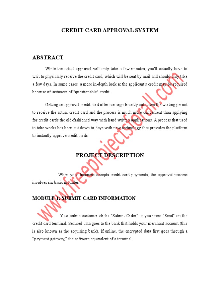 Credit Card Approval System | PDF | Credit Card | Financial Services