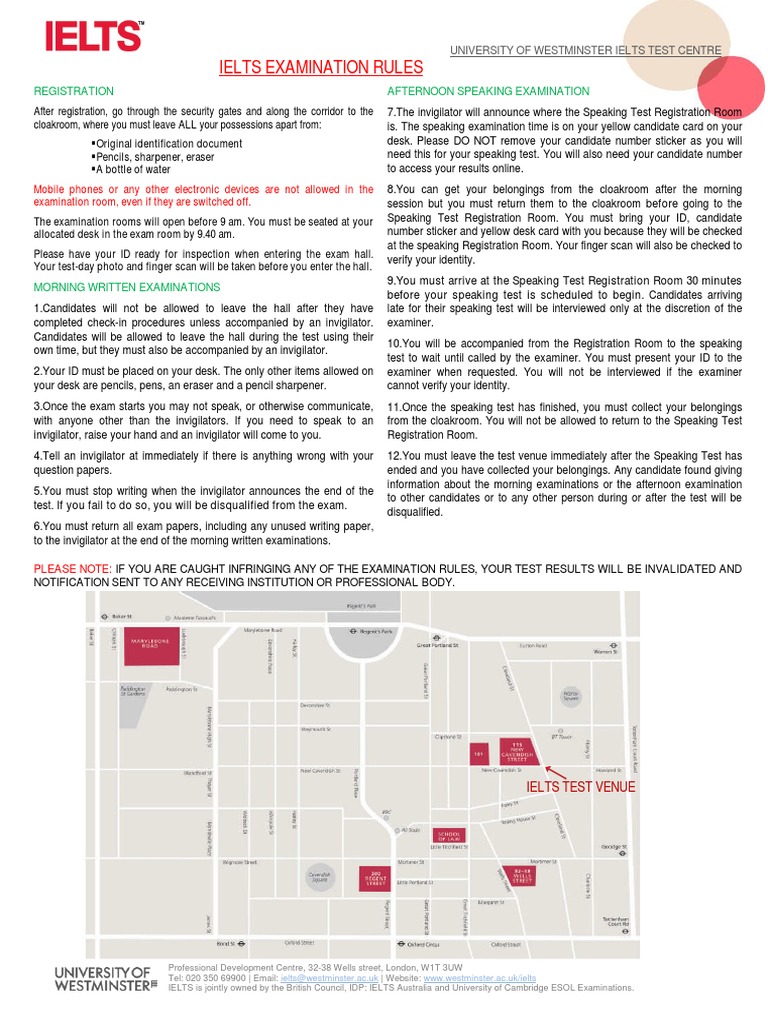Ielts Examination Rules | PDF | Test/Examination