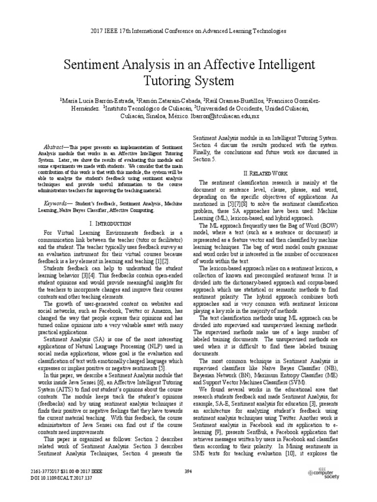 Sentiment Analysis PDF | PDF | Cybernetics | Information Science