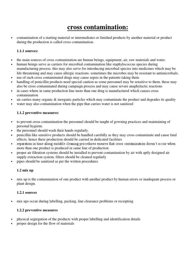 Prevent Cross Contamination | PDF | Hygiene | Water