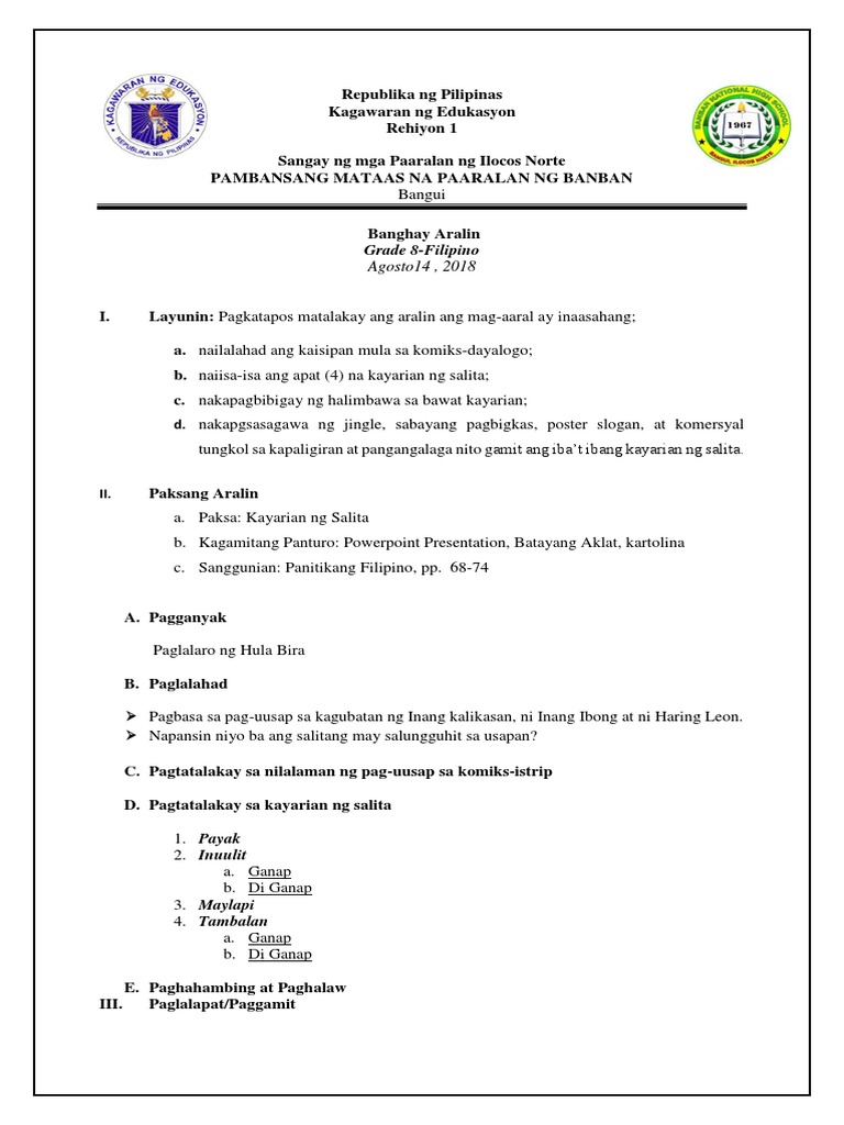 Deped Norte JHS Lesson Plan | PDF