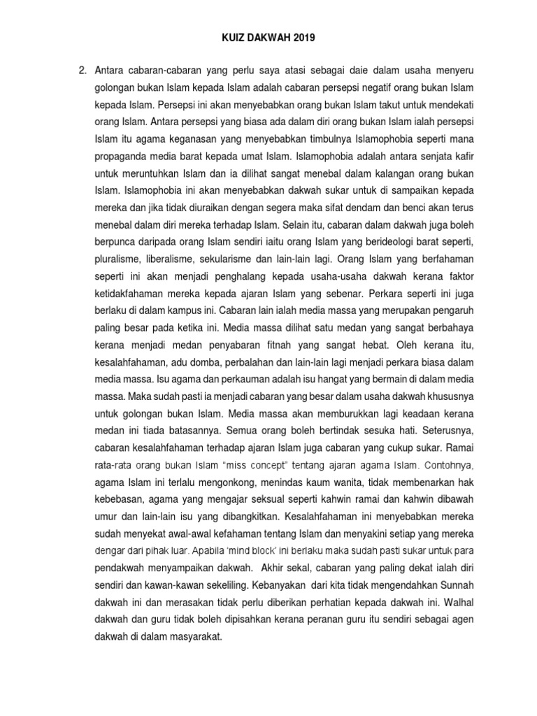 KUIZ Dakwah | PDF