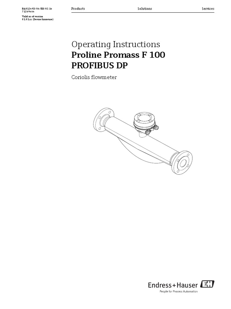 Promass F100. Profibus DP PDF | PDF