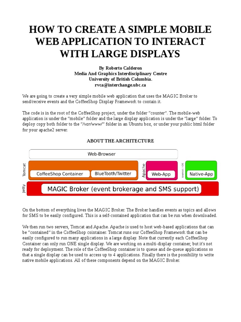 Creating a Simple Mobile and Large Display Application to Interact ...