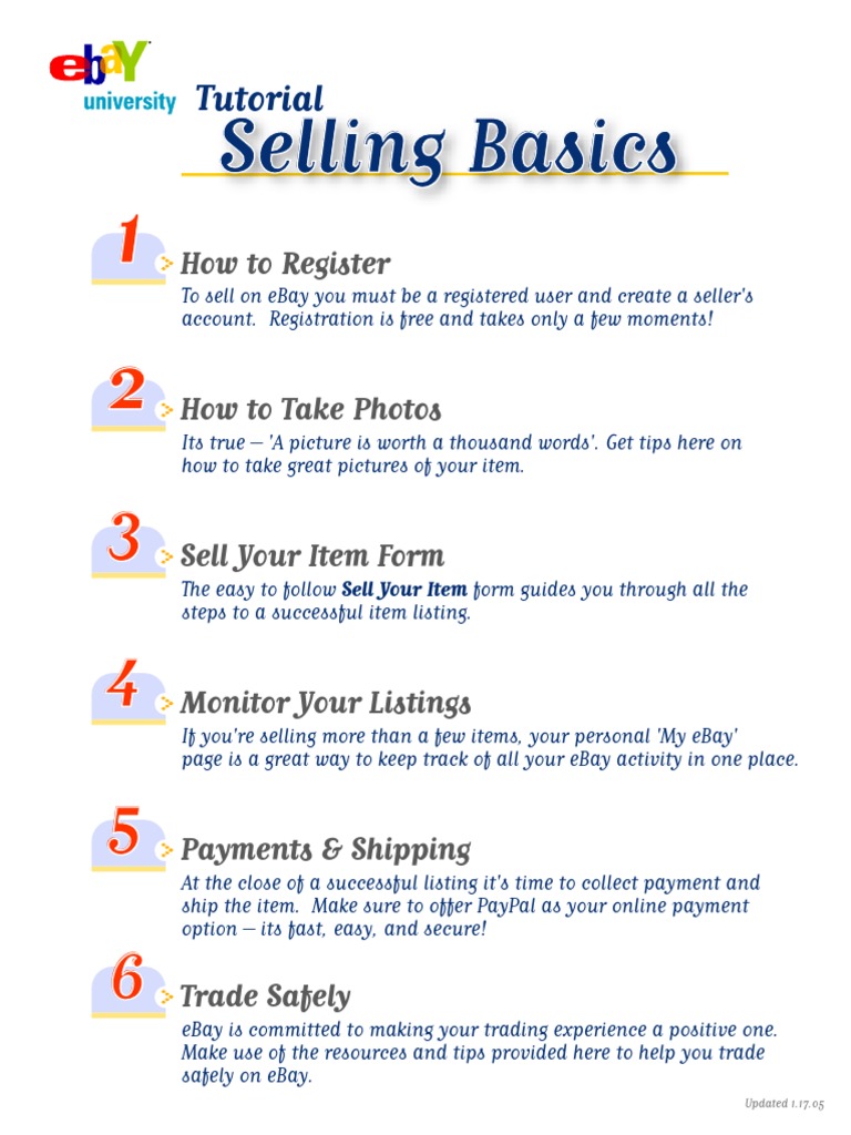 Selling Basics Selling Basics: Tutorial | PDF | E Bay | Pay Pal