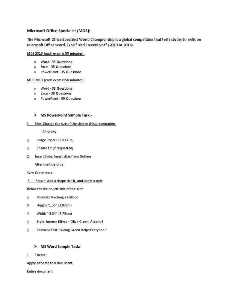 Sample Questions | PDF | Microsoft Excel | Microsoft Power Point