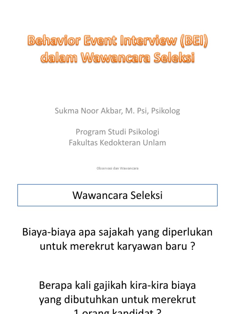 Behaviour Event Interview | PDF