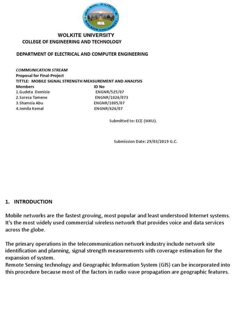 Wolkite University College of Engineering and Technology Department of Electrical and Computer ...