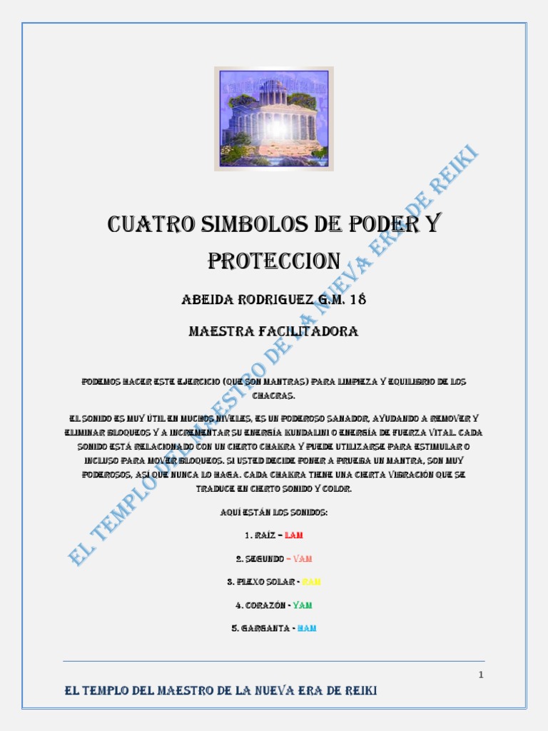 Cuatro Simbolos de Poder y Proteccion - El Templo | PDF | Reiki | Cáncer