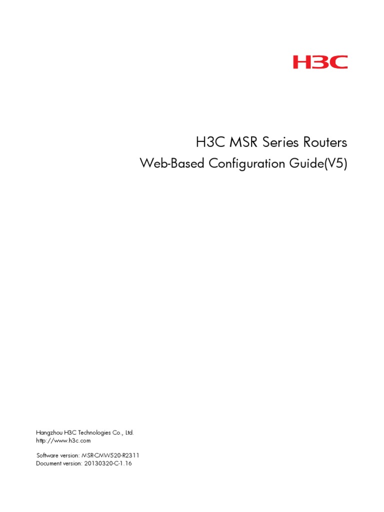 H3C MSR Series Routers Web Configuration Guide (V5) - Release 2311 (V1.06) - Book PDF | PDF ...