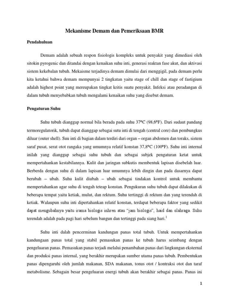 Mekanisme Demam Dan BMR | PDF