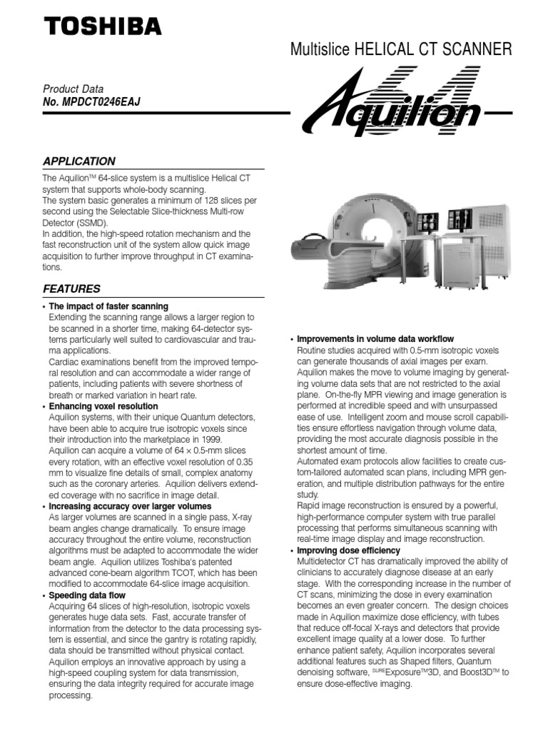 Aquilion 64 | PDF | Ct Scan | Imaging