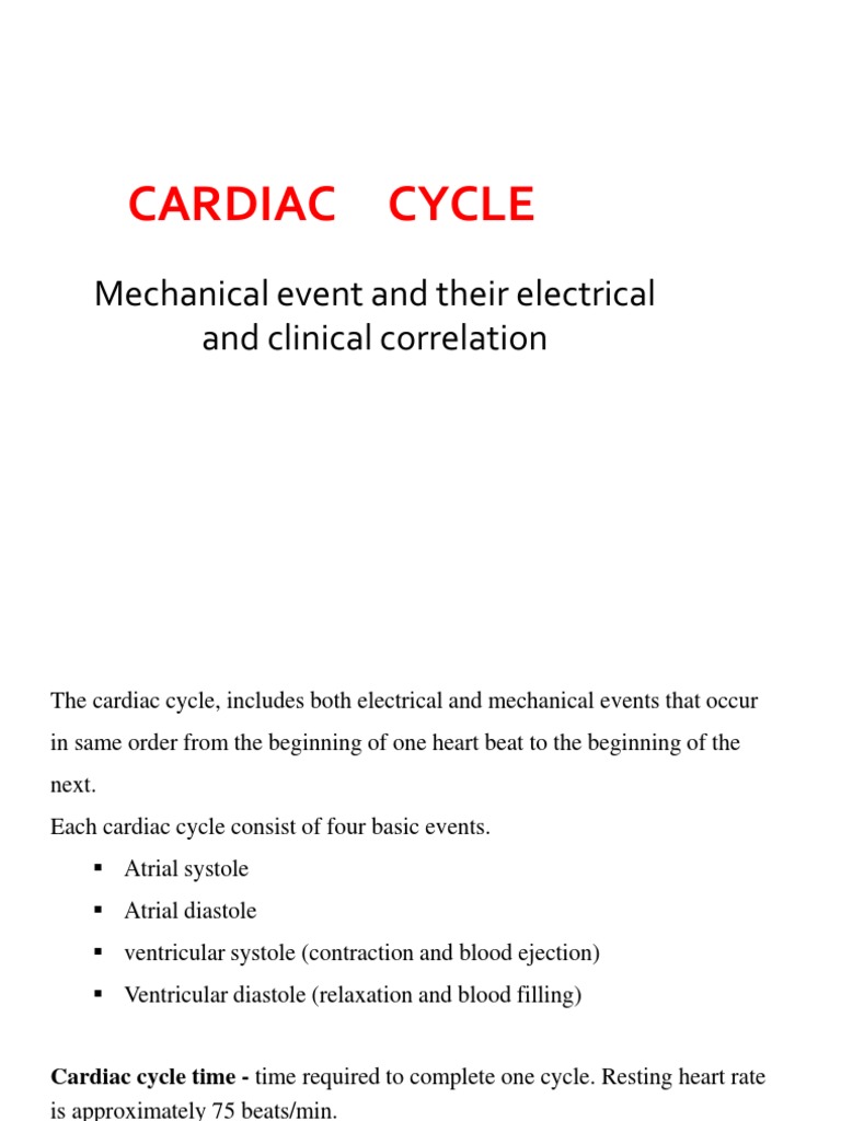 Cardiac Cycle: Mechanical Event and Their Electrical and Clinical ...