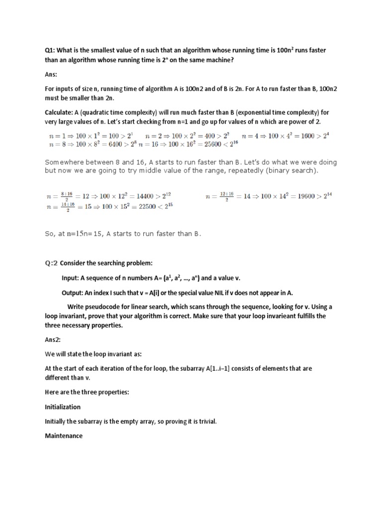 Algorithm Assignments Fall Semester Pdf Time Complexity Matrix Mathematics