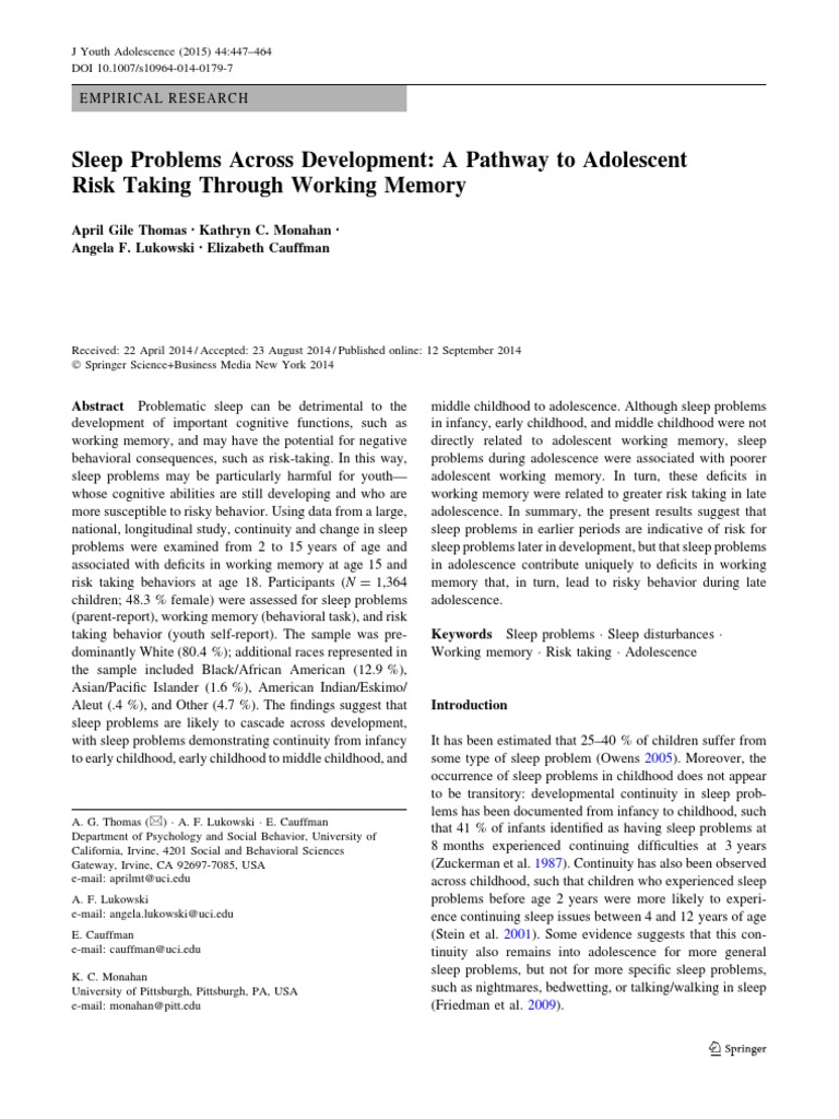 Contentserver | PDF | Working Memory | Adolescence