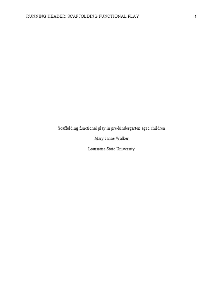 Walker Research Project | PDF | Mentorship | Preschool