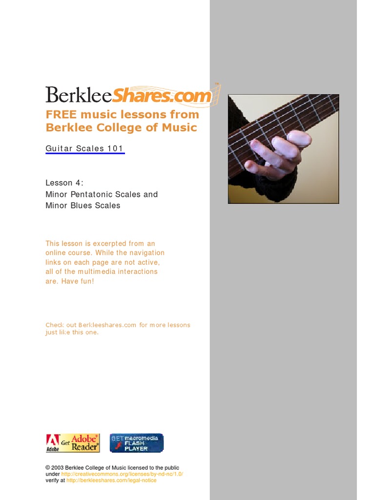 Berklee Guitar Scale Fingering PDF | PDF | Scale (Music) | String ...