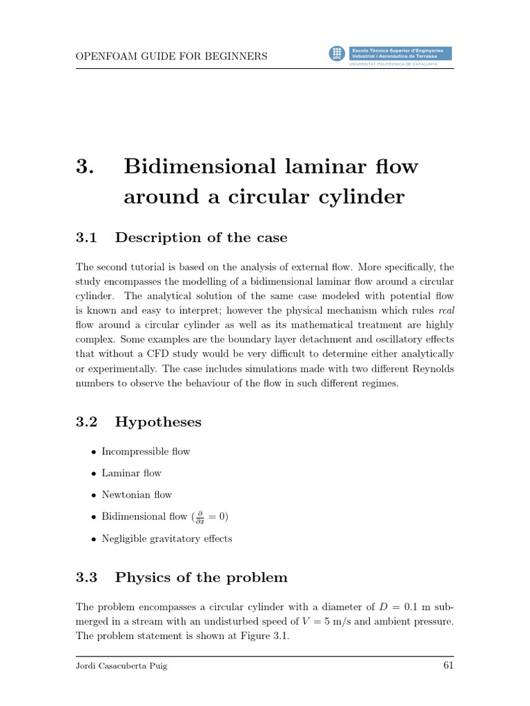 Simulation of Laminar Flow Around a Circular Cylinder Using OpenFOAM ...
