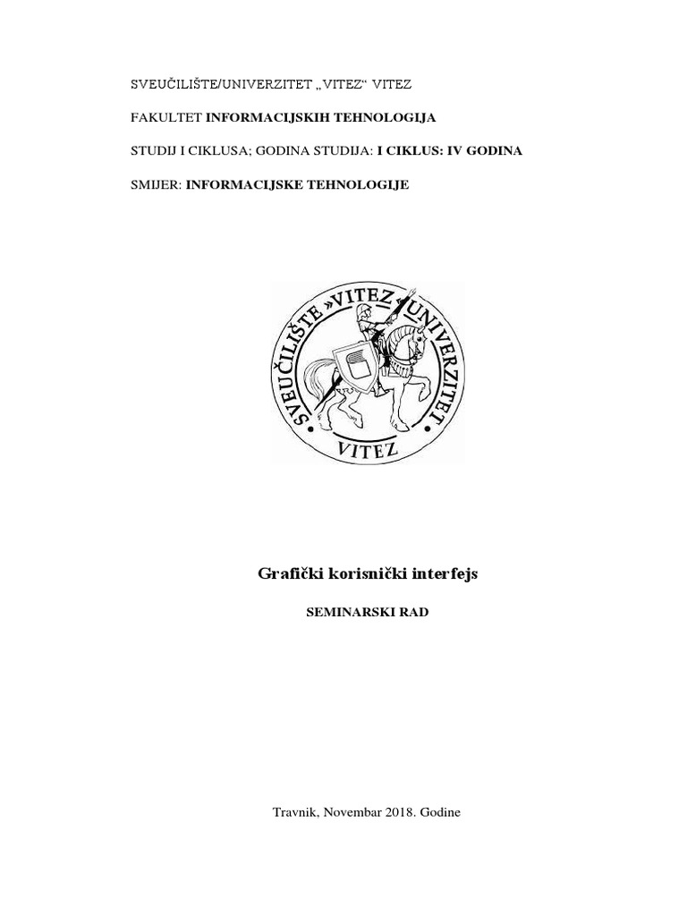 Grafički Korisnicki Interfejs | PDF