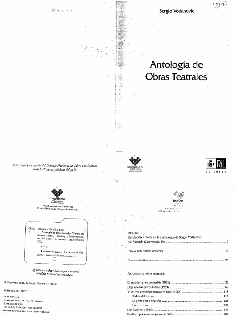 Antología Sergio Vodanovic | PDF