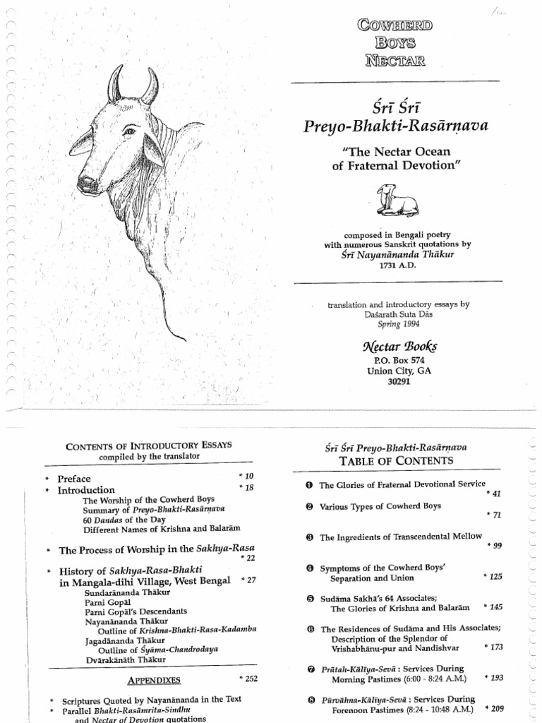 Sri Sri Preyo Bhakti Rasarnava - The Nectar Ocean of Fraternal Devotion ...