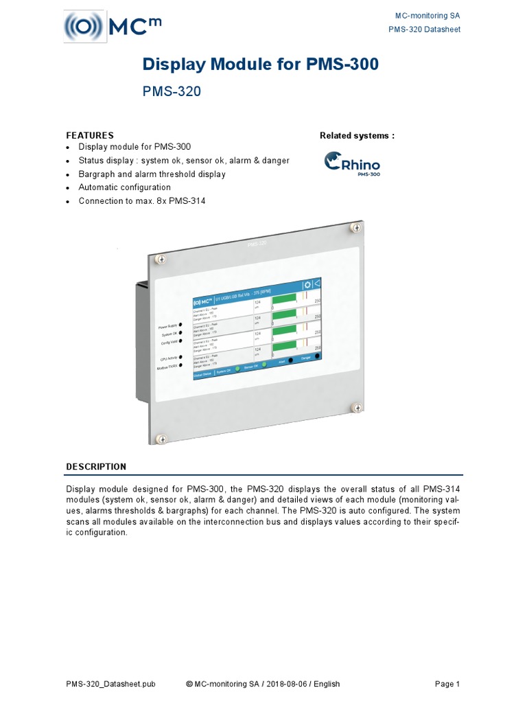 PMS 320 Datasheet | PDF | Electronics | Computing