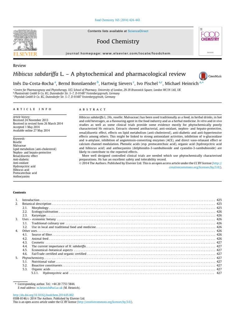 Journal Hibiscus Sabdariffa | PDF | Ploidy | Vitamin C