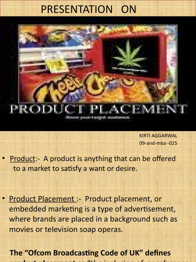 Presentation On Product Placement | PDF | Advertising | Television ...