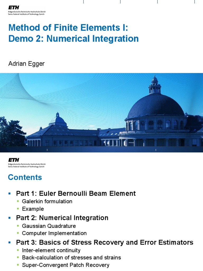Numerical Integration PDF | PDF | Finite Element Method | Numerical ...