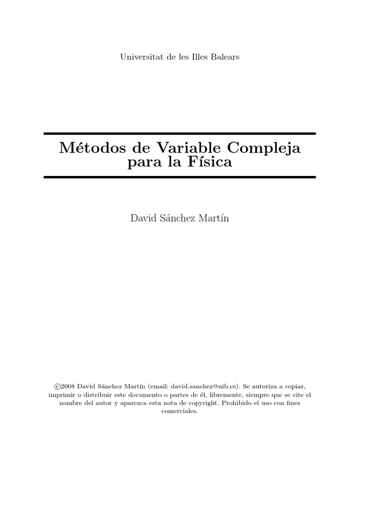 Metodos Variable Compleja para La Fisica PDF | PDF | Número complejo | Multiplicación