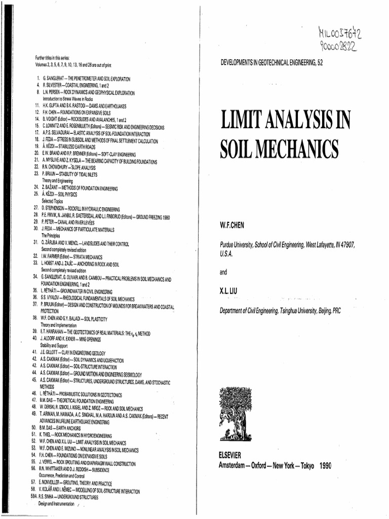 CHEN, LIU - Limit Analysis in Soil Mechanics PDF | PDF | Foreign Language Studies