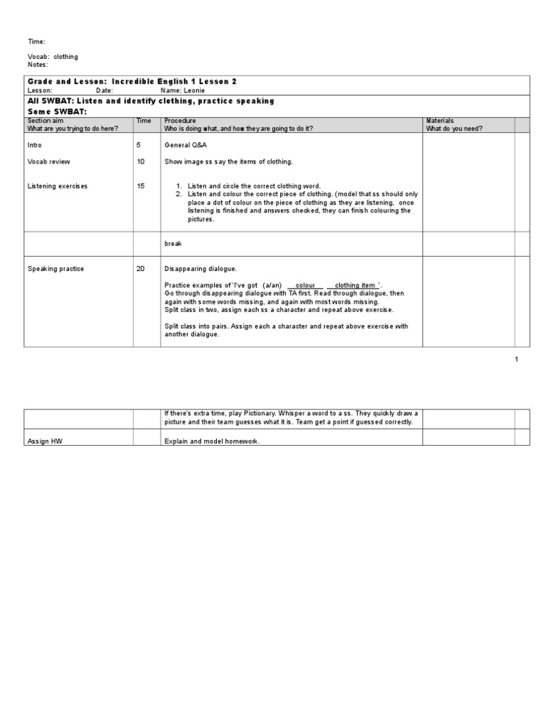 IE Unit 8 Lesson 2 Lesson Plan | PDF
