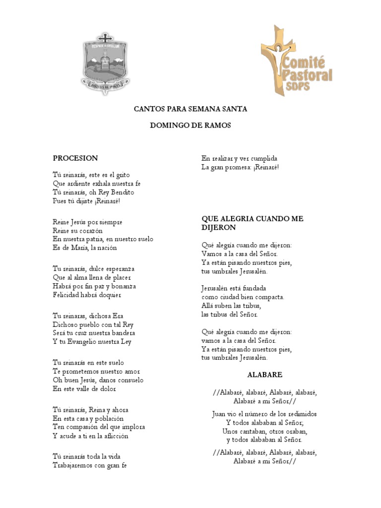 Cantos - Semana Santa | PDF | eucaristía | Cristo (título)