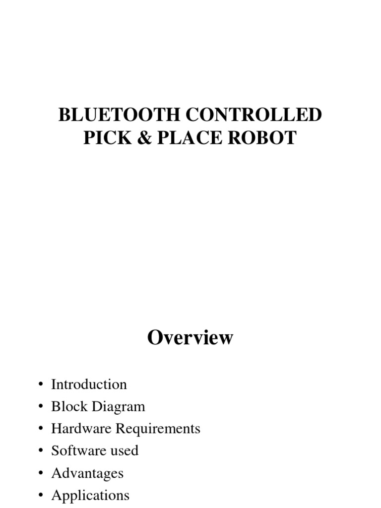 Elementz - 0090361001471677156bt Pick and Place Robot - PPT | PDF ...