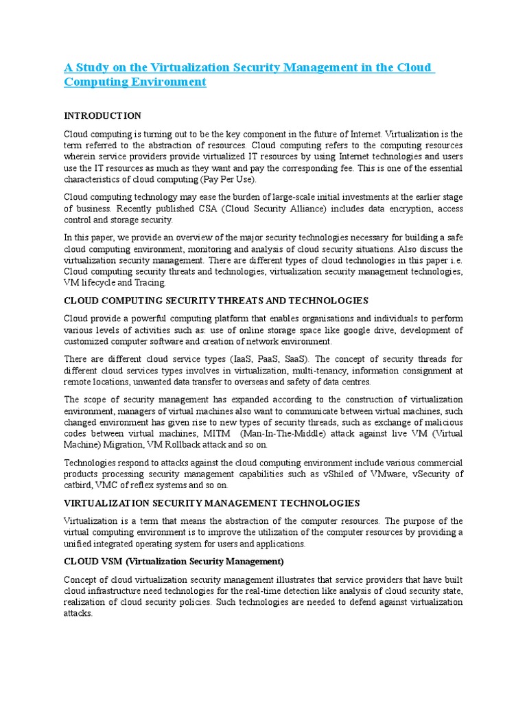 Term Paper | PDF | Virtual Machine | Cloud Computing