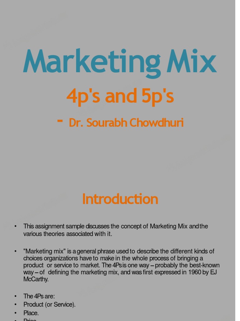 An In-Depth Explanation of the Marketing Mix Concept, Including the 4Ps ...