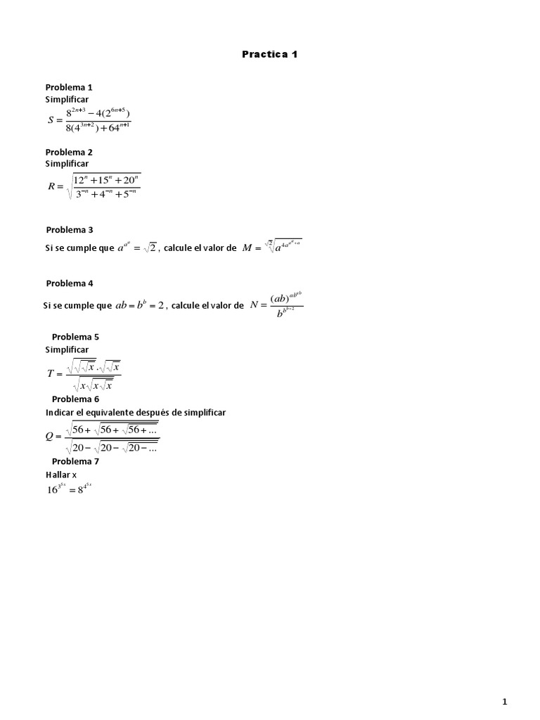 Algebra Simplification Problems | PDF | Teaching Methods & Materials