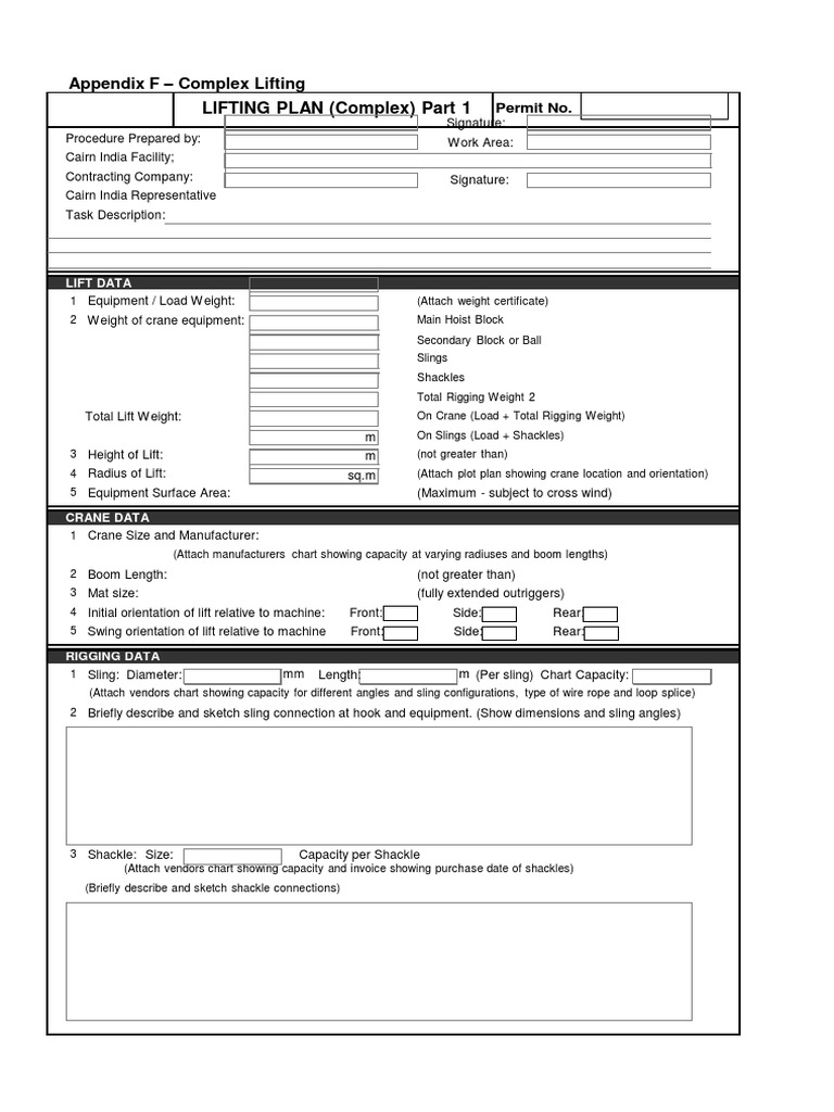 Lifting Plan | PDF | Crane (Machine) | Elevator