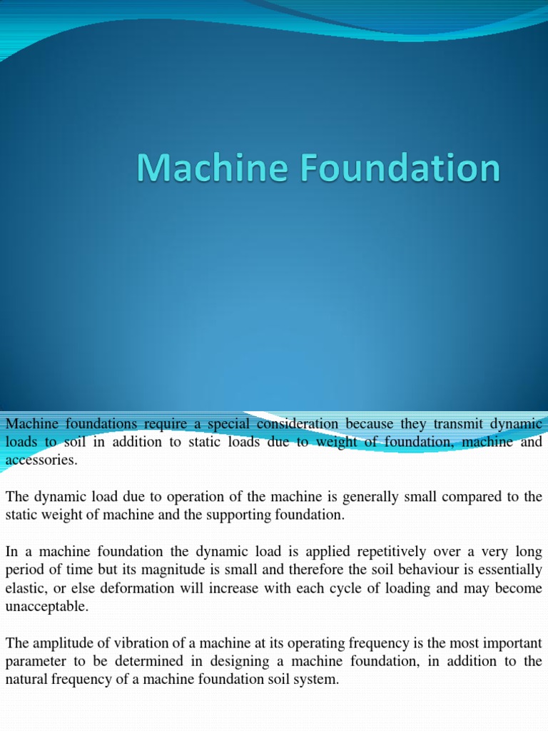 Machine Foundation | PDF | Rotation Around A Fixed Axis | Normal Mode