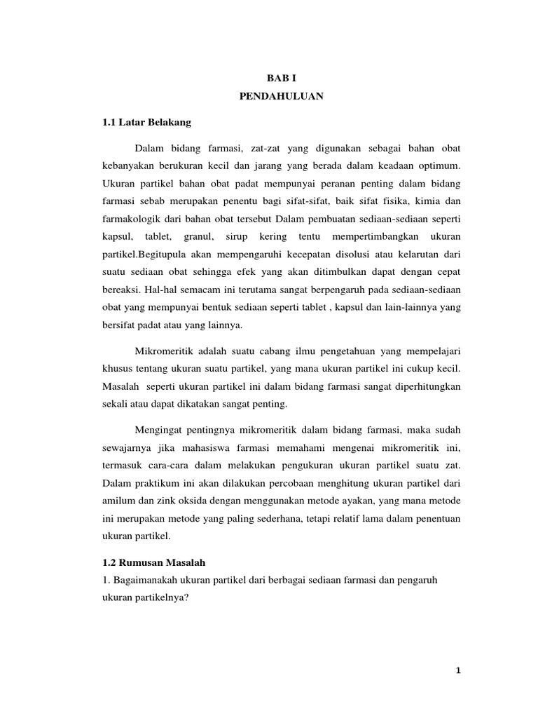 Sifat dan Ukuran Serbuk Hablur Farmasi | PDF
