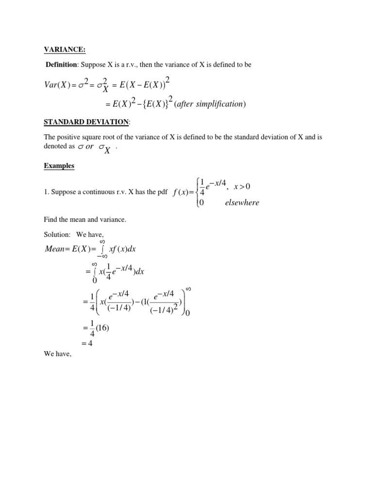 Variance and Standard Deviation | PDF | Teaching Mathematics | Analysis