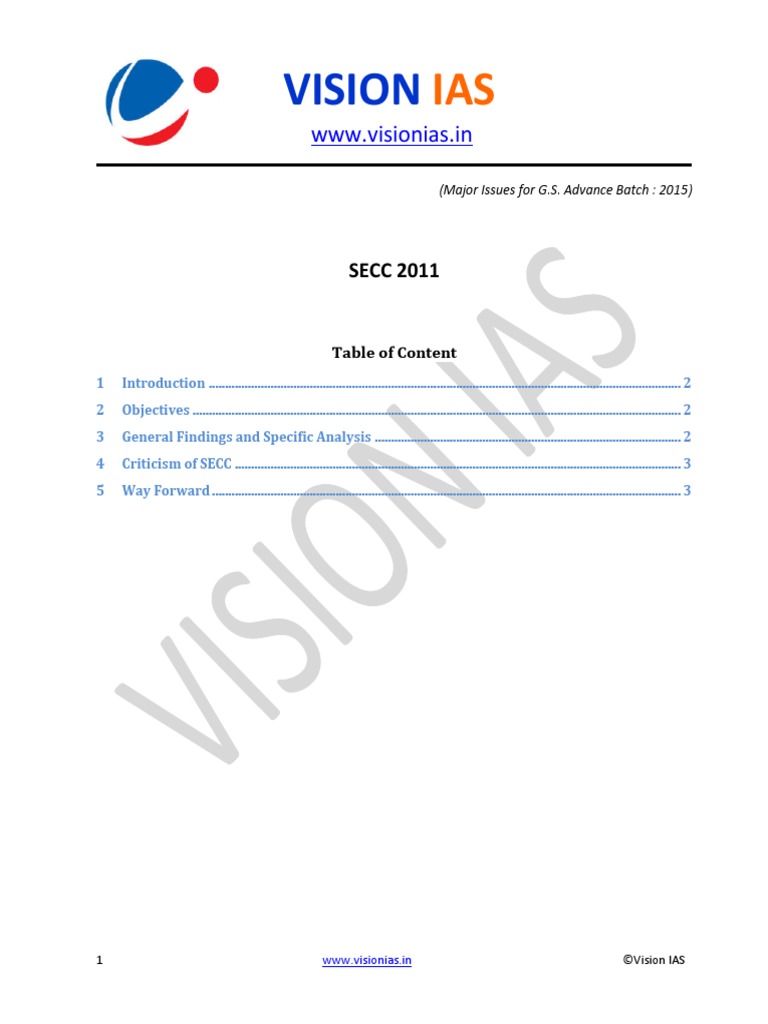 Secc 2011 Final | PDF | Census | Poverty