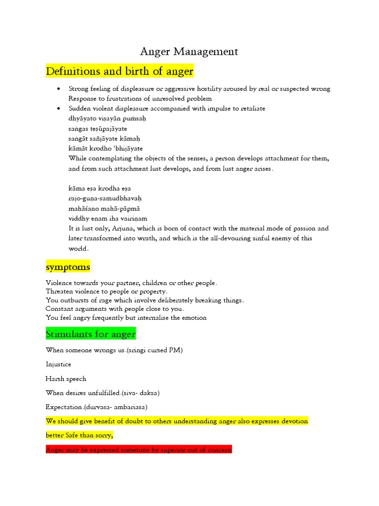 Anger Management | PDF | Anger | Psychology